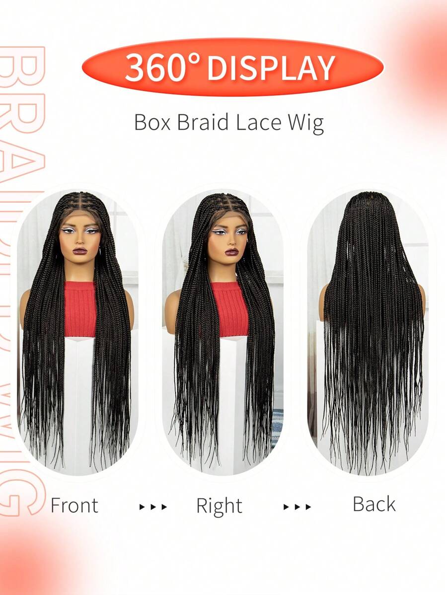 Full Lace Braided Wigs Synthetic Hair Box Braids Lace Front Wigs ...