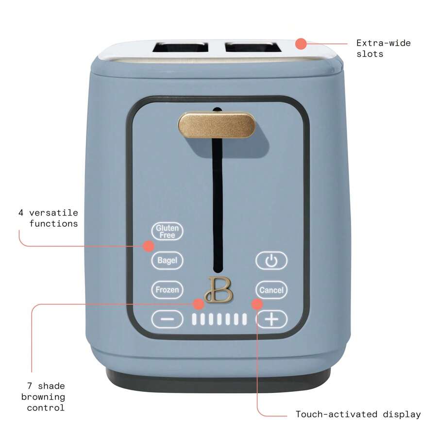 Beautiful 2 Slice Toaster With Touch-Activated Display, Black Sesame By ...