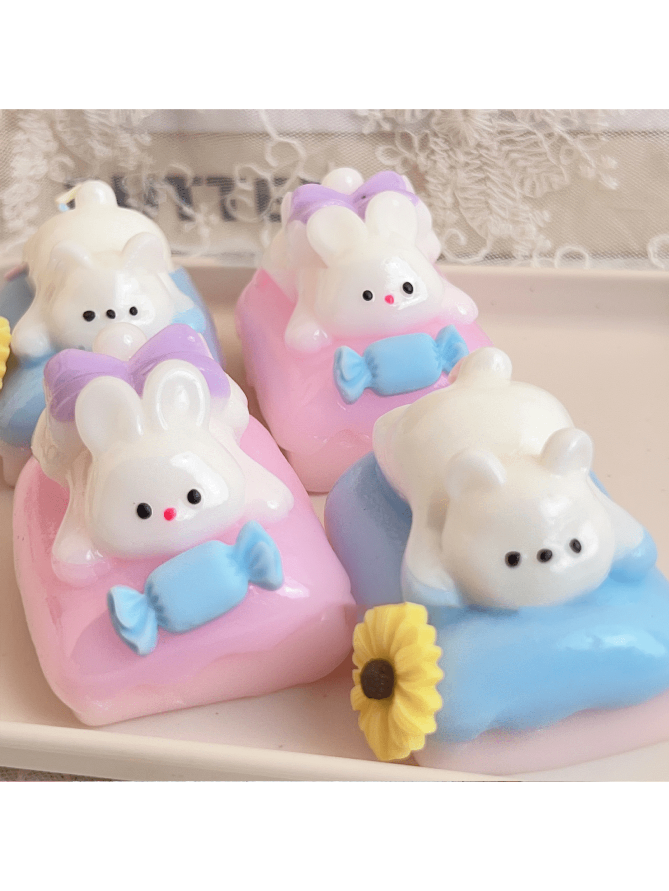 Candy Rabbit And Hugging Bear Squishy Toys, Realistic Animal Modeling ...