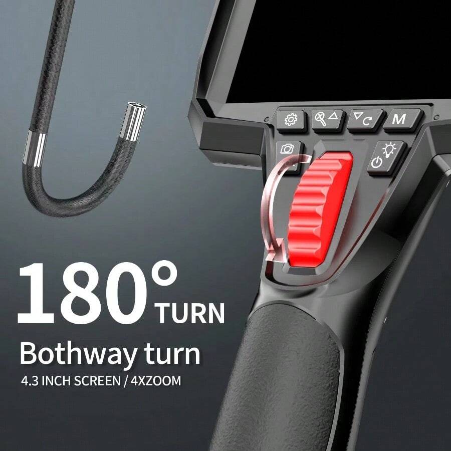 Articulating Borescope With 4.3'' Monitor 1080P 3.9MM HD Steerable ...