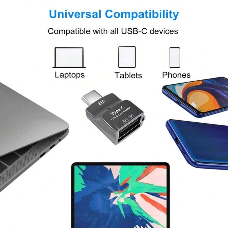 2-In-1 USB To C Otg Adapter With Type C To Micro SD Card Reader USB C ...