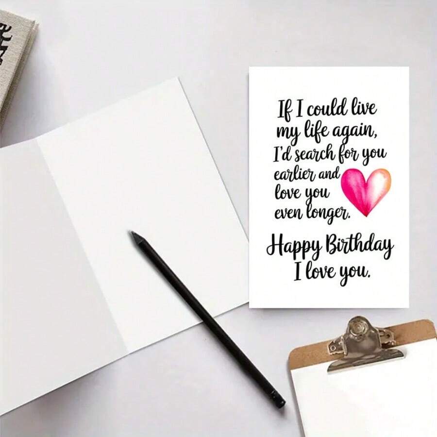 Charming 'I Love You' Birthday Card With Envelope - Perfect For Partner ...