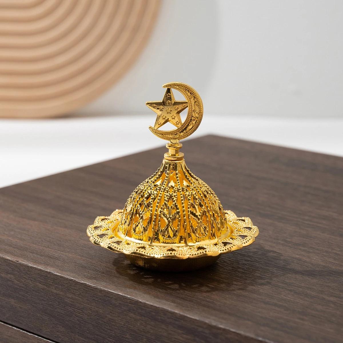 1 Gold Hollow Star Moon Arab Small Incense Burner Metal Incense Burner ...