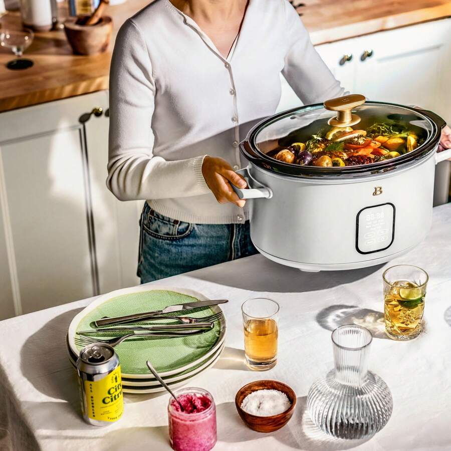 Beautiful 6 Qt Programmable Slow Cooker, Black Sesame By Drew Barrymore | SHEIN USA
