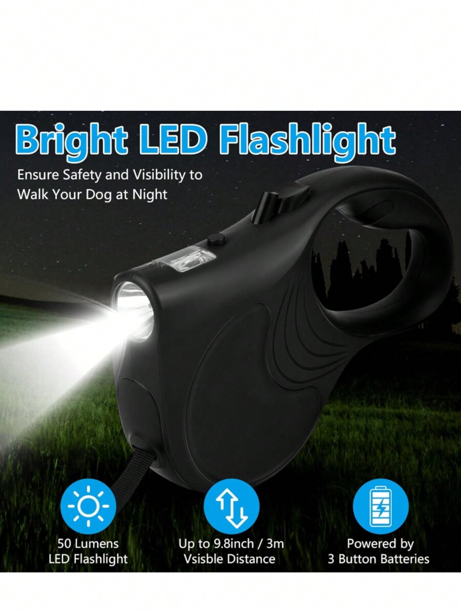 5 Meter Retractable Dog Leash With Flashlight For Dogs And Cats For ...