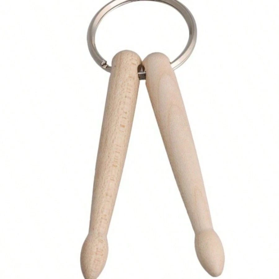 1pc Mini Natural Wood Drum Stick Keychain - 2pcs Drum Stick Percussion ...