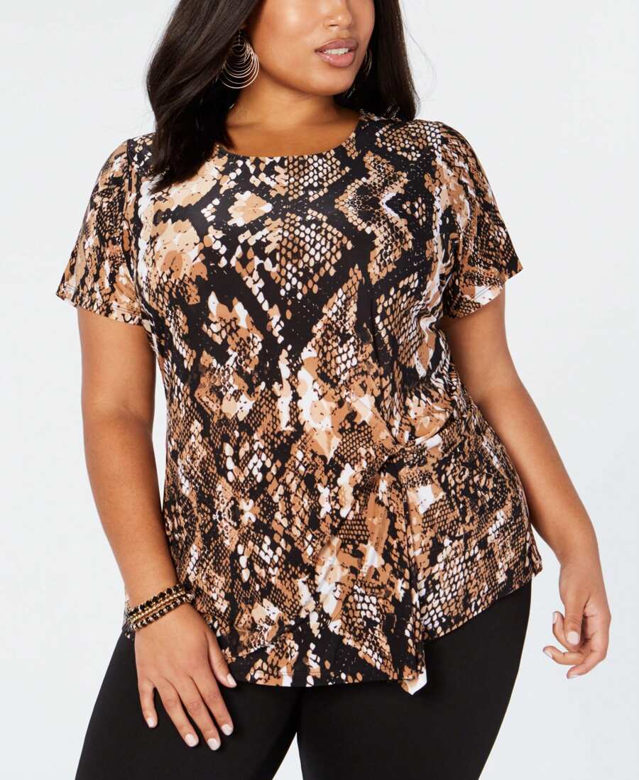 Plus Size Animal Print Top | SHEIN USA