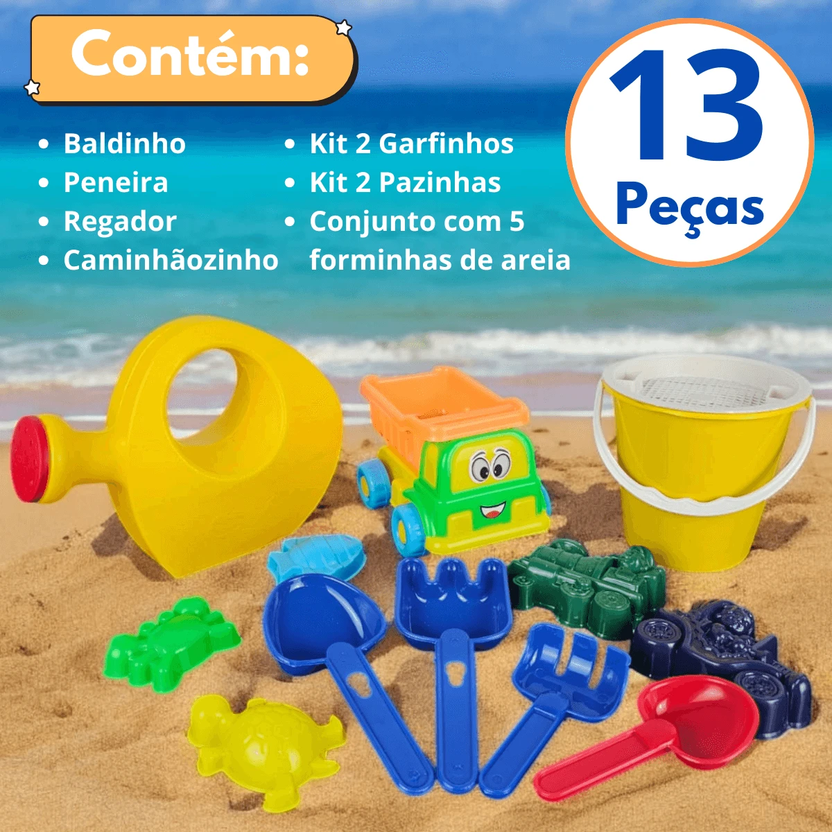 Complete Children's Beach Kit With 12 Pieces For Playing In The Sand ...