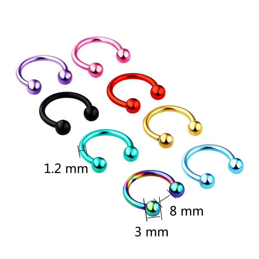 16 PCS Piercing Kit Surgical Stainless Steel C Rod Body Piercing Belly ...