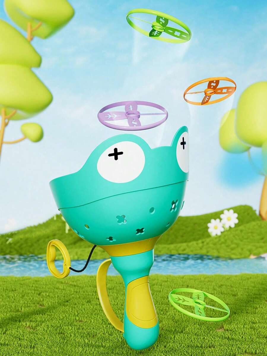 1 Set Children Interactive Frog Shape Wooden Bamboo Dragonfly Flying ...