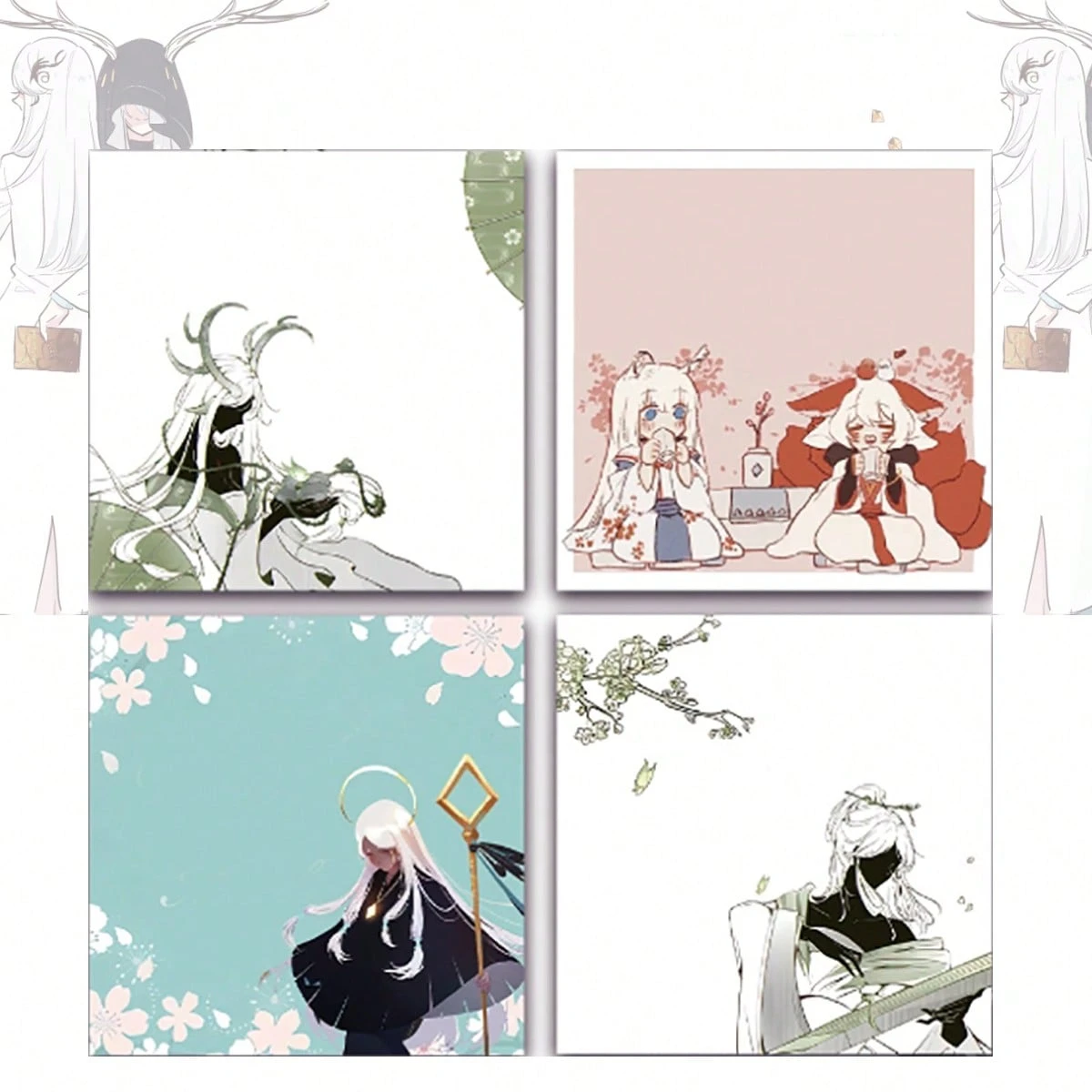 200 Cartoon Sticky Notes, Fun Student Notebook Notes 4 Sets, Anime ...