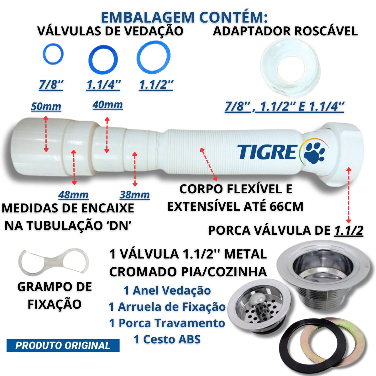 Tigre Multipurpose Accordion Siphon + American Kitchen Sink Valve ...