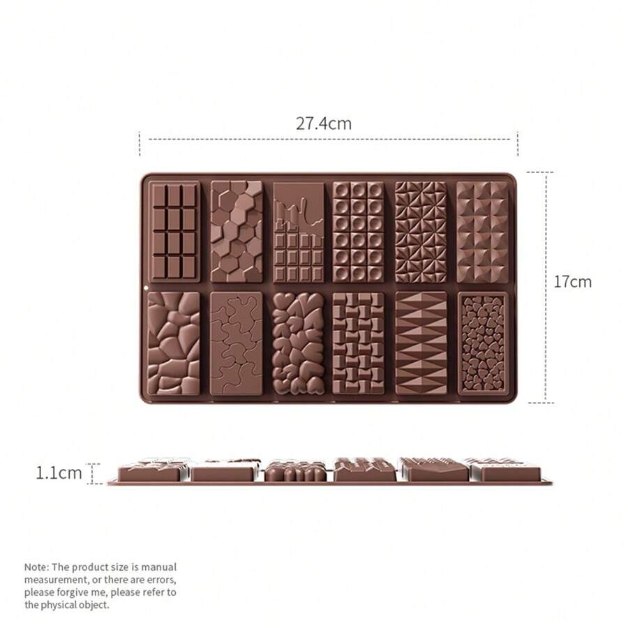 Silicone Dubai Chocolate Bar Molds, Large Thick Chocolate Candy Molds ...