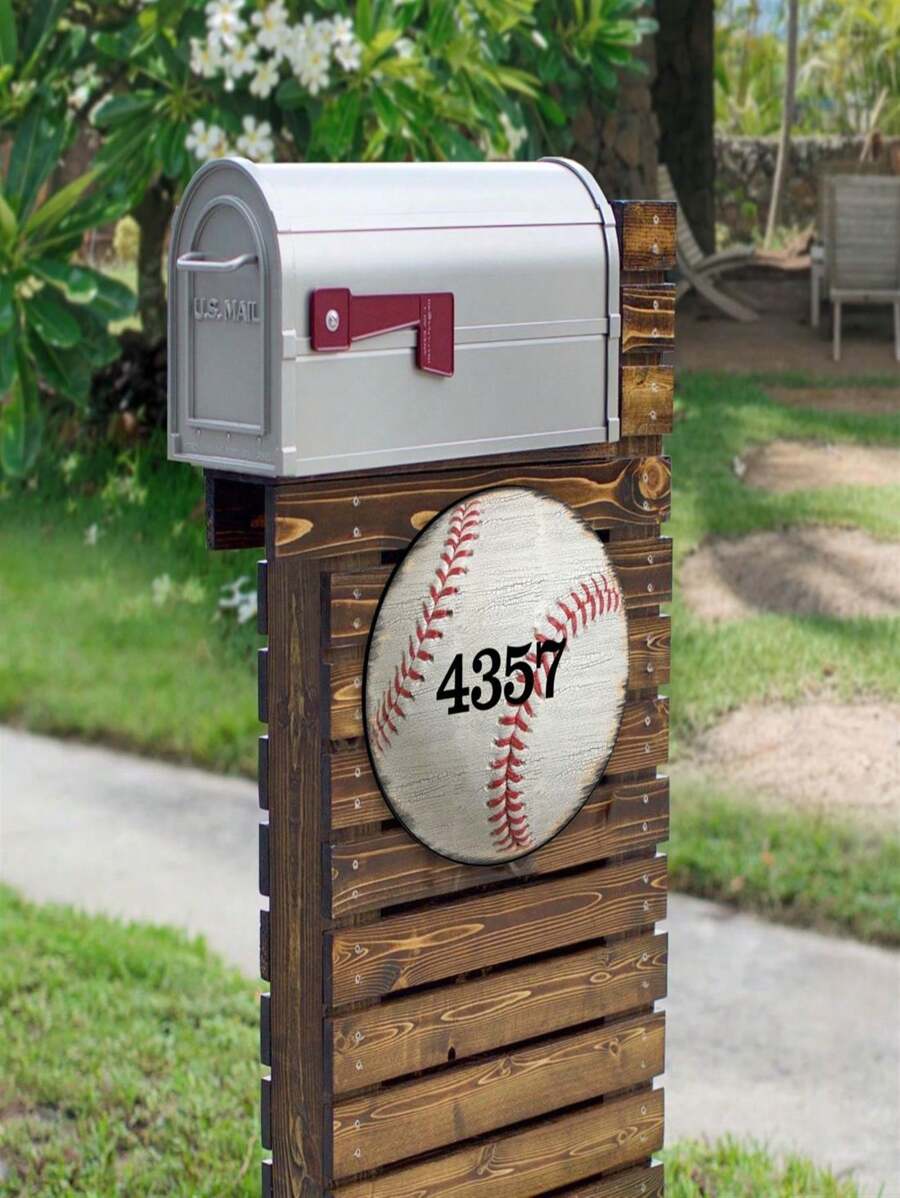 Designocracy MA989803-18 18 In. Baseball Wooden Custom House Number ...
