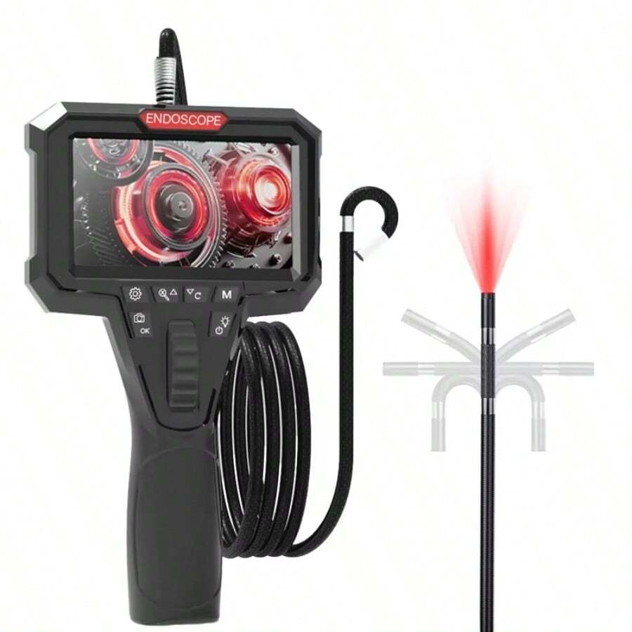Articulating Borescope With 4.3'' Monitor 1080P 3.9MM HD Steerable ...
