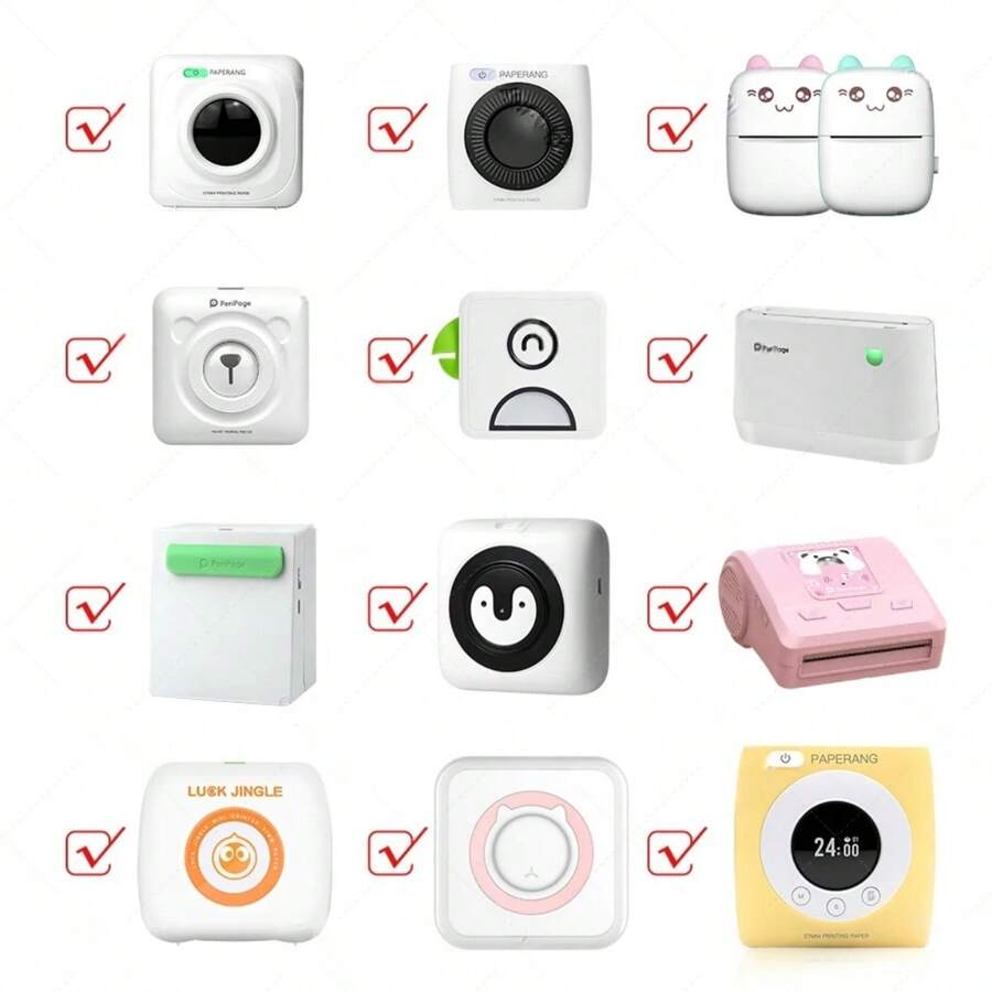 Mini Printer Sticker Paper, Thermal Self-Adhesive Paper 57*30mm, 3 ...