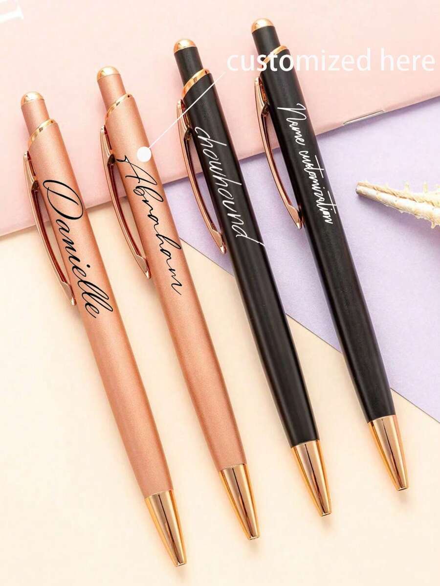 5pcs Customizable Metal Push Action Ball Point Pen, Promotional Gift ...