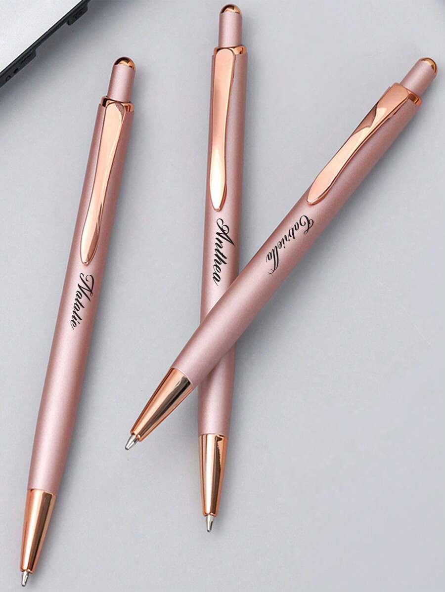 5pcs Customizable Metal Push Action Ball Point Pen, Promotional Gift ...