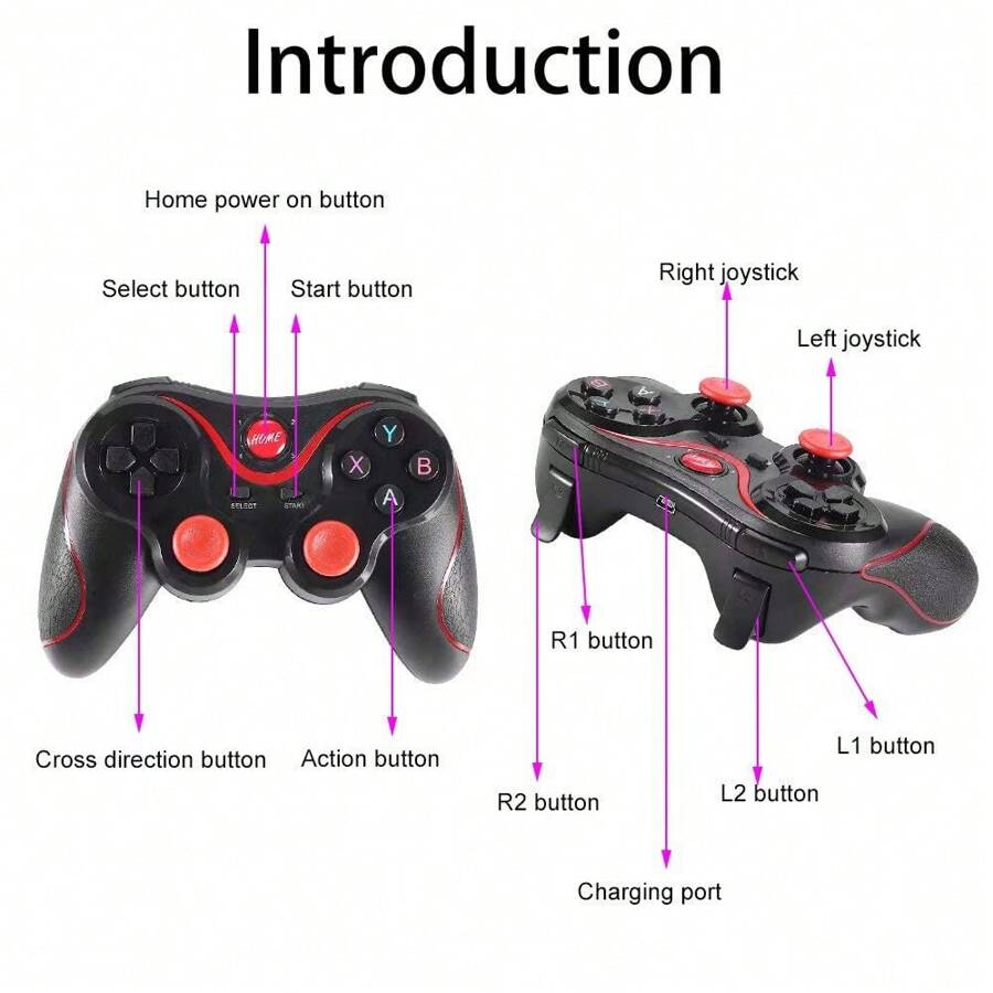 Wireless Gamepad Gaming Controller With Key Mapping For Android Phones: Ideal For Mobile ...