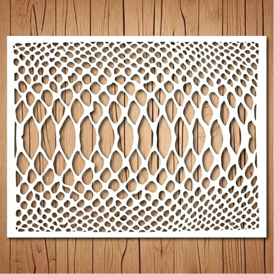 9х7 Inches Snake Skin Camo Logo Stencil, Snake Scale Snakeskin Stencil ...