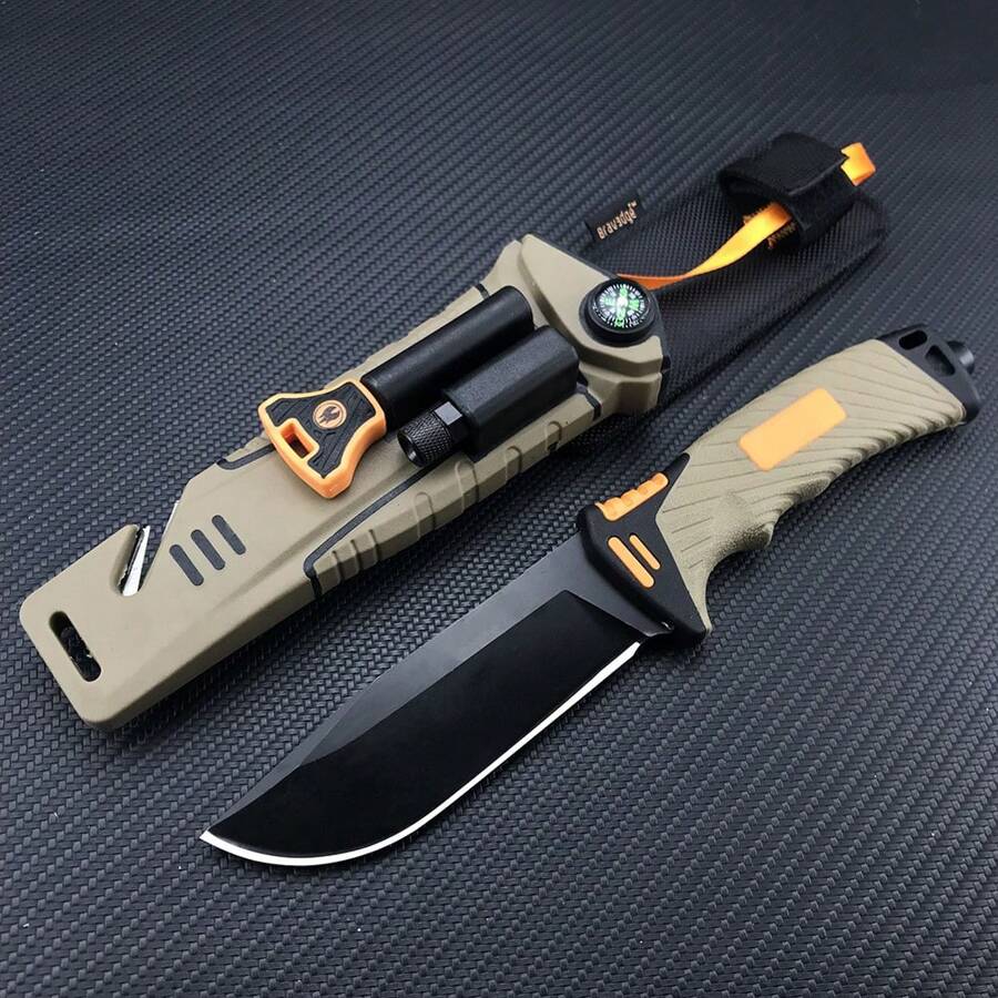Military Fixed Blade Survival Knife Ultimate 7Cr13 Blade Rubber Handle ...