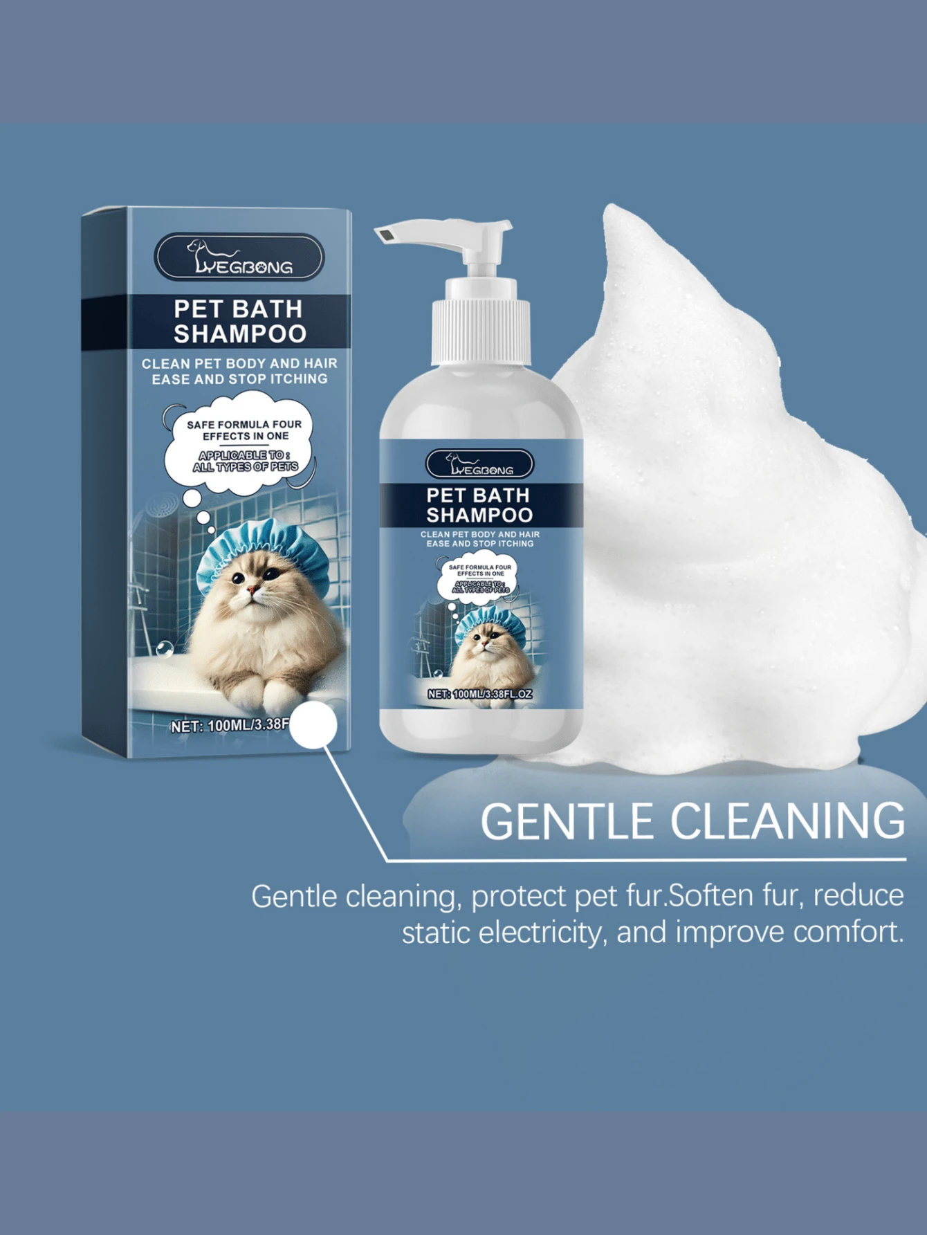 Pet Shampoo Cat & Dog Cleansing Bath Moisturizing Nourishing Body Wash ...