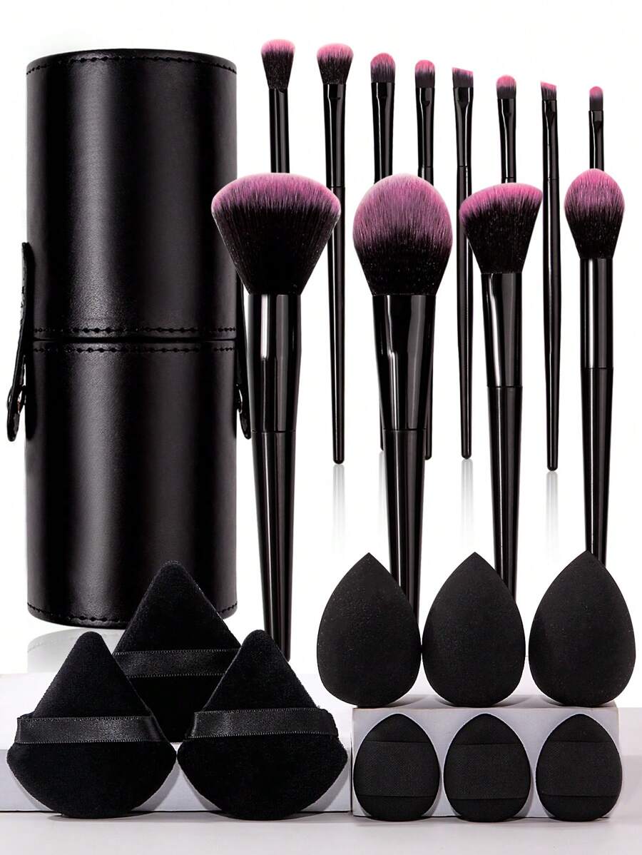 22pcs Professional Makeup Brush Set: 12pcs Soft & Full Powder Brush ...