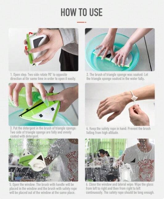 1 Pc Magnetic Window Glass Cleaning And Wiping Device Suitable For High-Rise Glass Windows ...