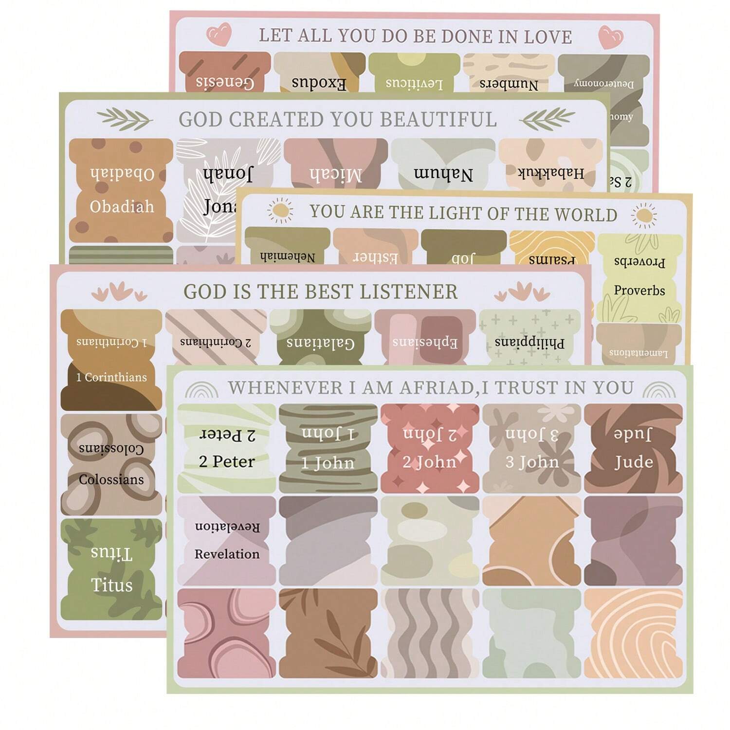 Bible Tabs, 75 Tabs, Earthy Theme, Laminated Bible Tabs For Women And ...