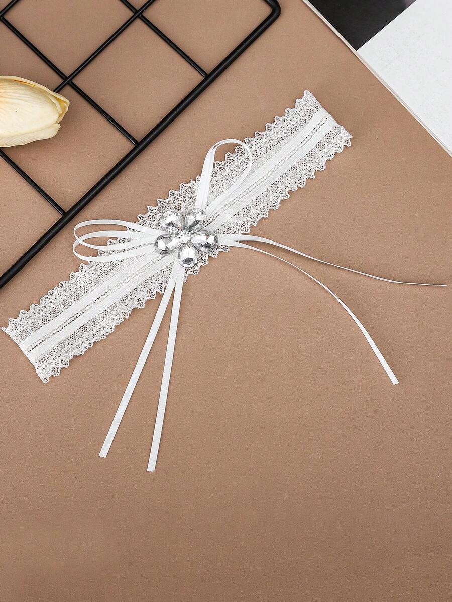 1pc White Lace Bridal Leg Garter, Sexy Bow Garter, Bridal Cosplay Leg ...