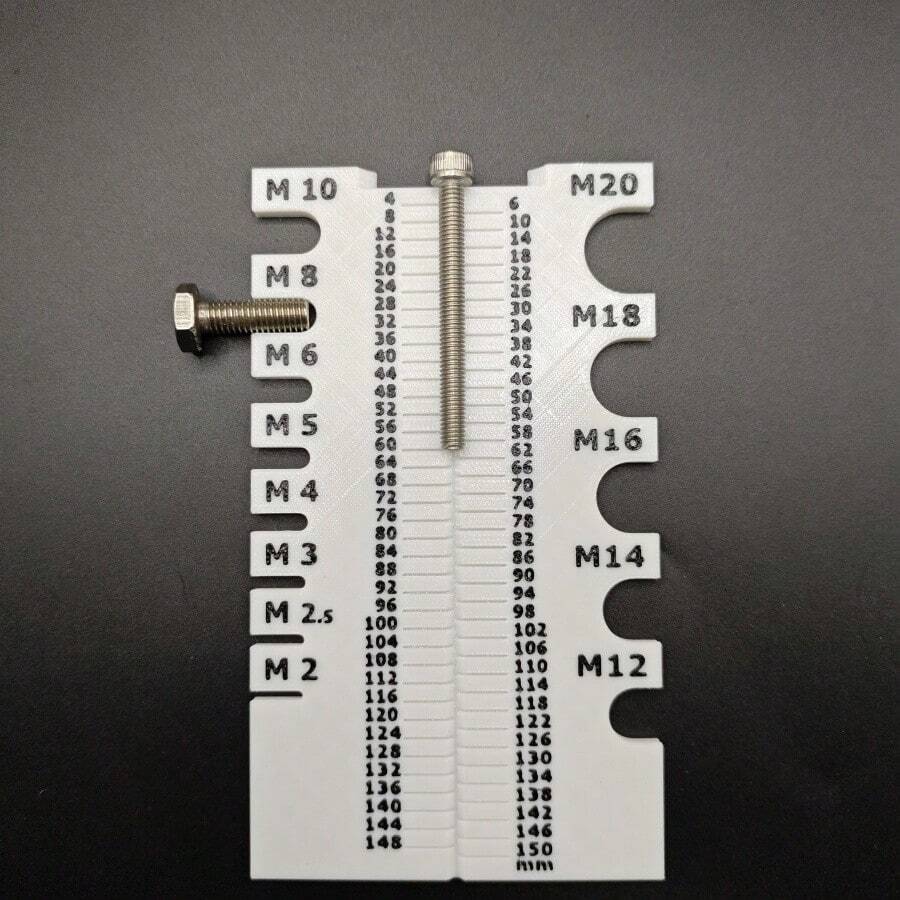 Screw Measuring Tool, Bolt Size Measuring Assistant, Screw Ruler ...