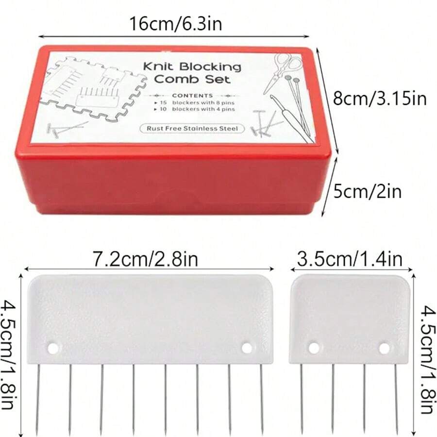 25pcs Colorful Knitting Stoppers And Needle Set In Red Box, Includes ...