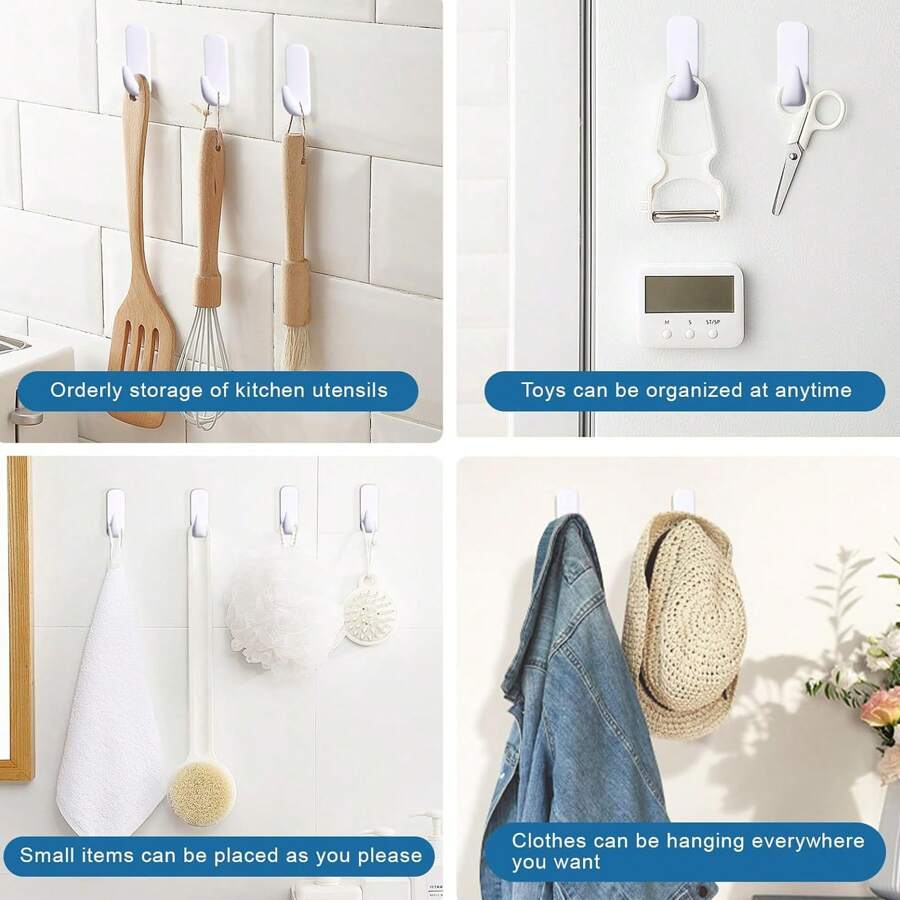 Medium Utility Hooks, 10 Hooks&12 Strips, Damage Free Hanging Wall ...