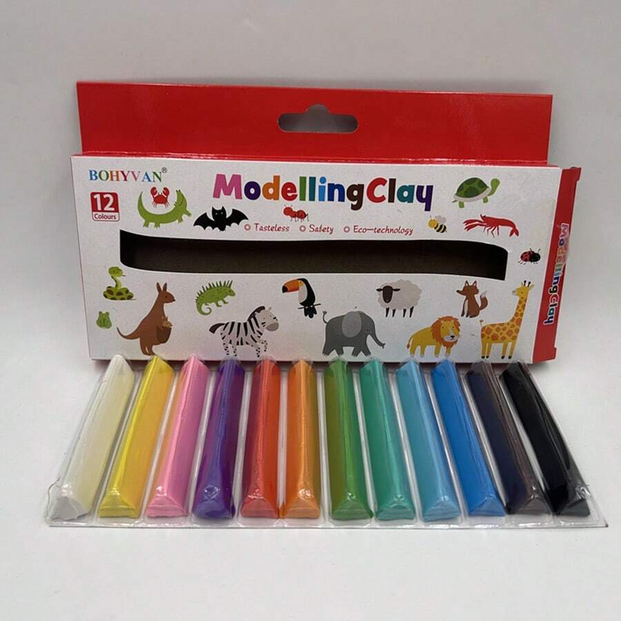 New Rubber Clay DIY Craft Clay Does Not Dry Easily 12 Color Box Set ...