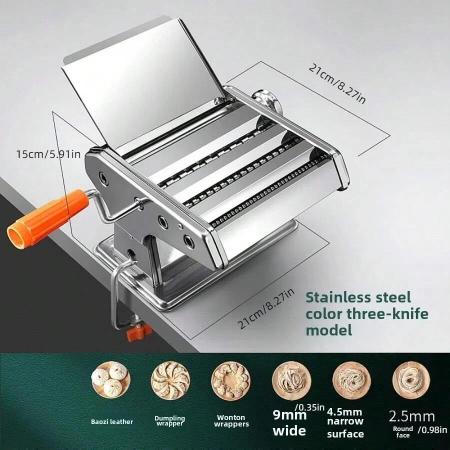 Lightweight Manual Pasta Maker, Stainless Steel 2/3 Blade Household ...