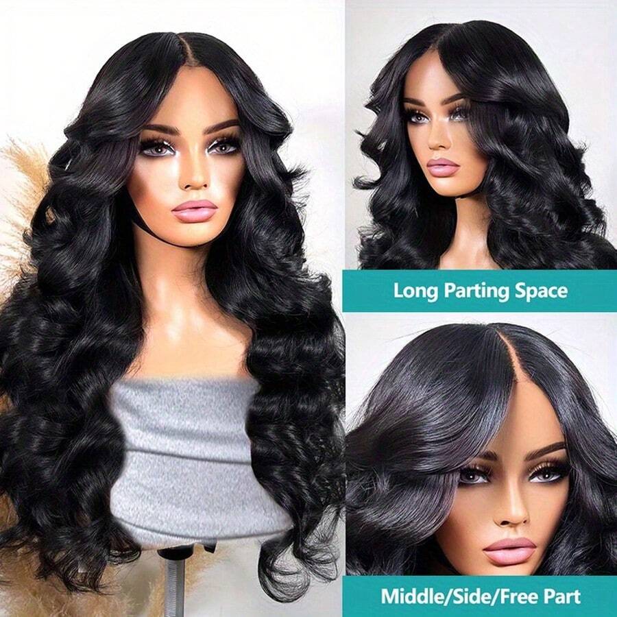250% Density 40 Inch Half Synthetic Half Human Hair Body Wave Wig ...