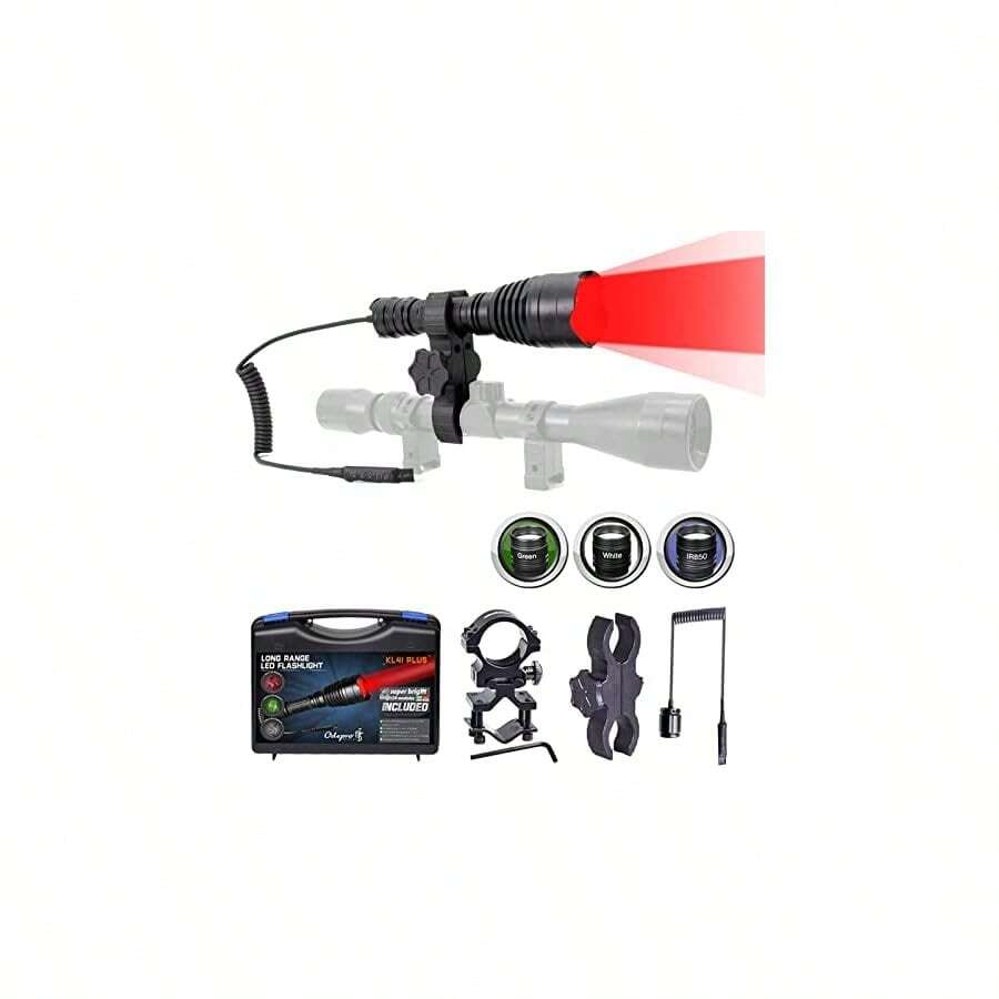 Long Range Hunting Torch Red Green White IR850 Light Waterproof For ...