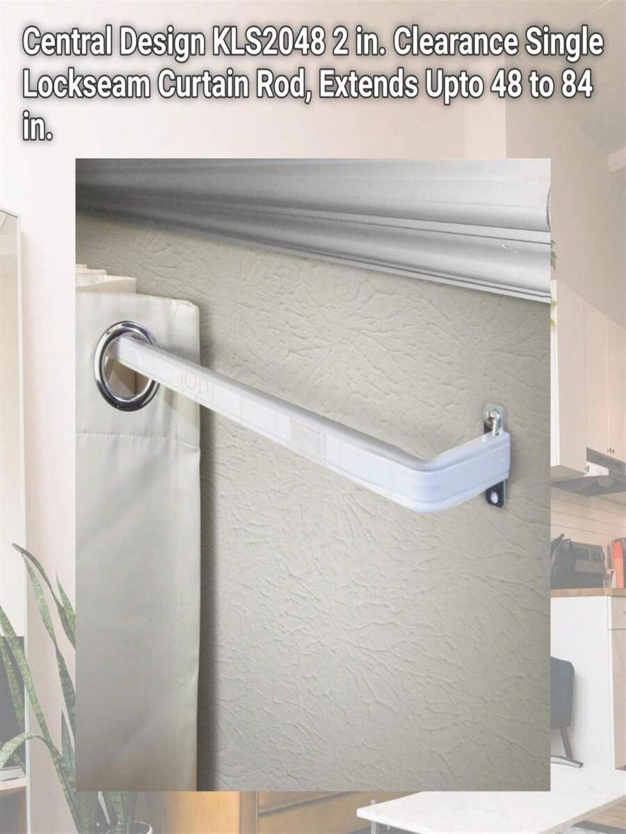 Central Design KLS2048 2 In. Clearance Single Lockseam Curtain Rod ...