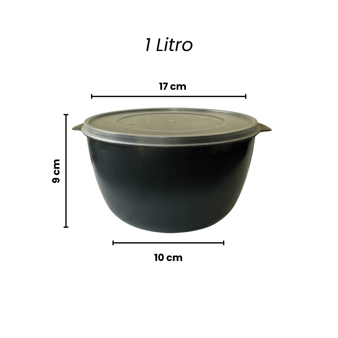 Kit 10 Square Rectangular Bowl Pots 1 Liter Lunch Box Container Tapoer ...