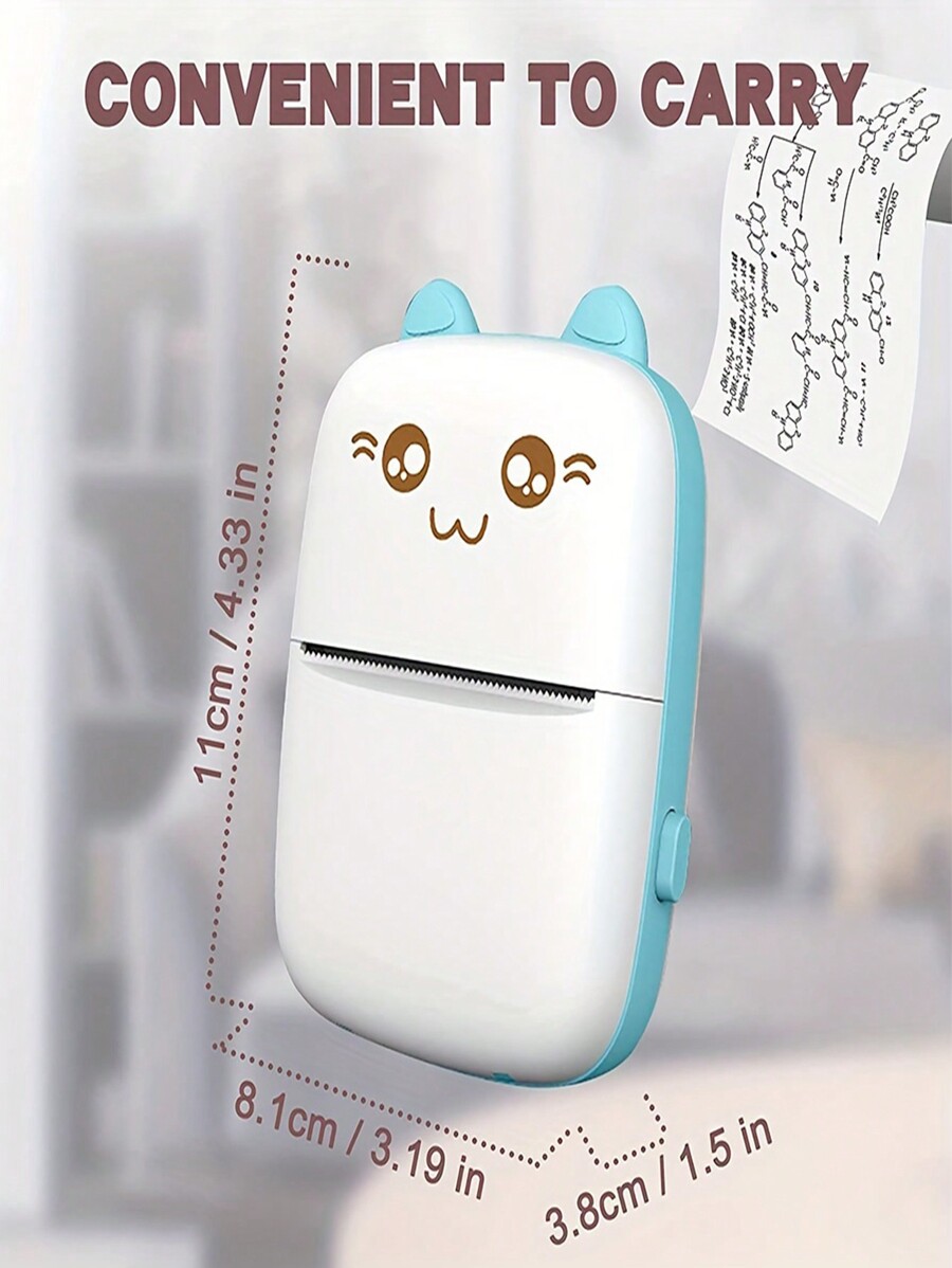 Tragbarer Thermodrucker Pocket Mini Fotodrucker Usb Aufladbar Mit 1