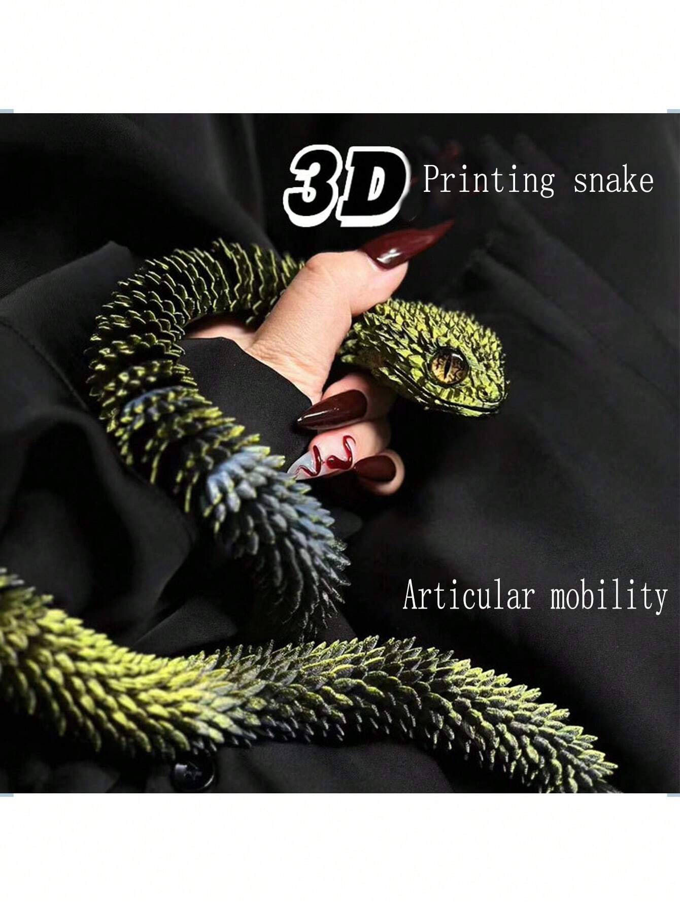 DIY Lifelike 3D Printed Rattle Snake Fully Articulated Desktop Decor ...