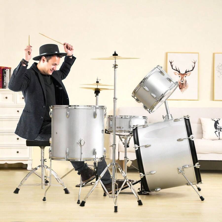 VEVOR Adult Drum Set 5-Piece 22 In Complete Full Size Drum Kit With ...