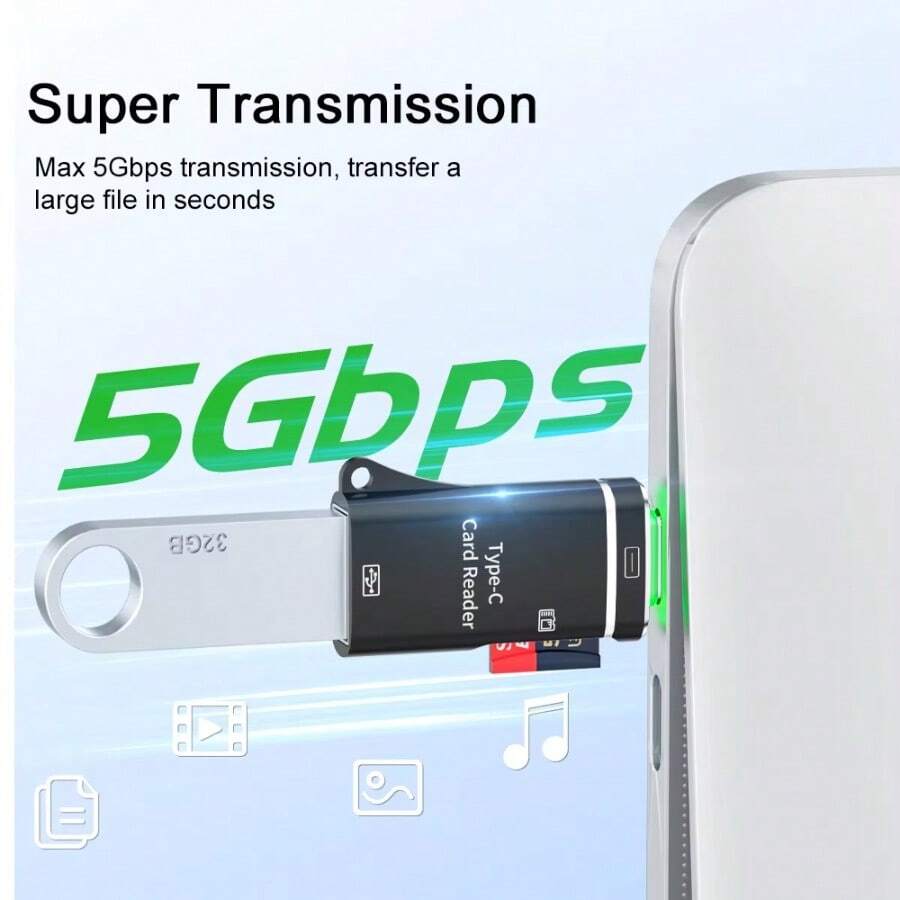 2-in-1 USB-C auf USB 3.0 OTG-Adapter mit OTG USB-C auf MicroSD ...