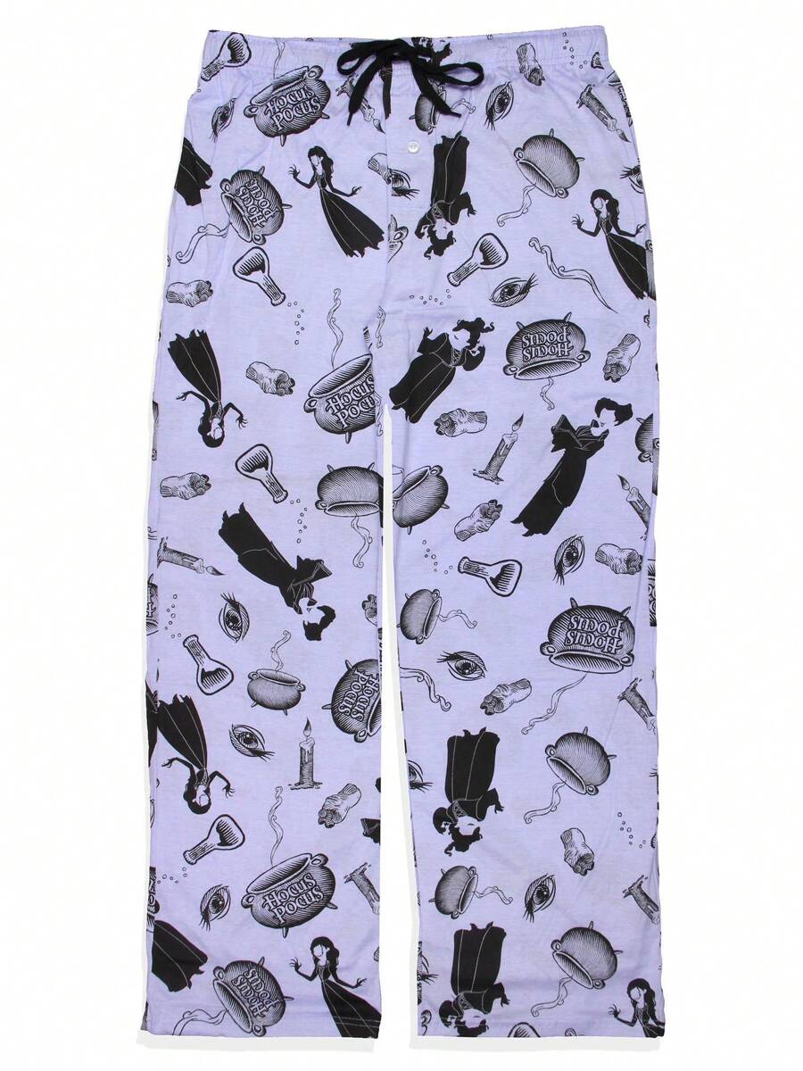 Hocus Pocus Adult Sanderson Sisters Candle Cauldron Lounge Pajama Pants ...