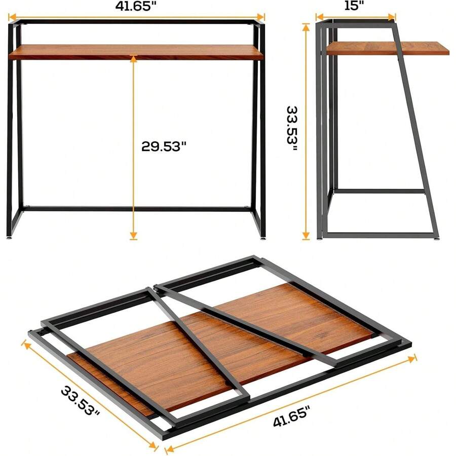 Foldable Desk 41", Folding Desk No Assembly Required Folable Desk Home ...