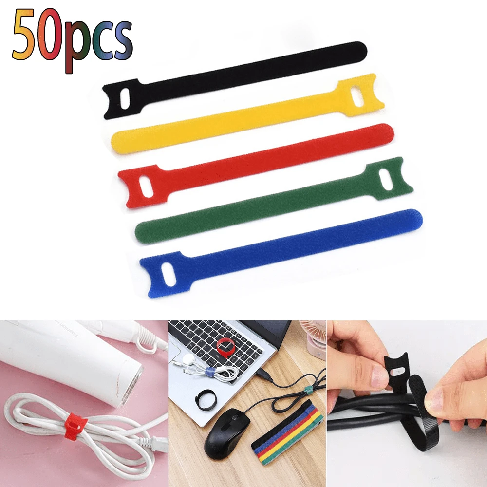APORNI 50pcs T-Type Double-Sided Cable Ties, Adjustable Plastic Cord ...