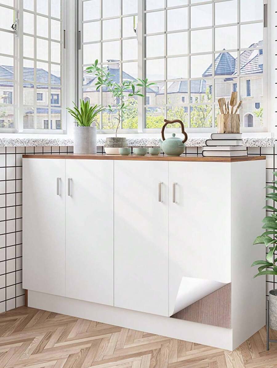 1pc Self-Adhesive Whitewash Wallpaper For Bedroom, Waterproof, Erasable ...