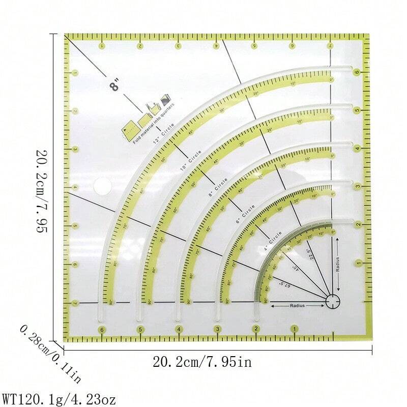 8x8 Inch Acrylic Quilting Template - Multipurpose Curved & Wave Design ...