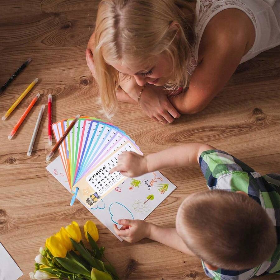 56 Pcs Double-Sided Flash Cards, Pack Of Add Subtract Multiple Divide ...