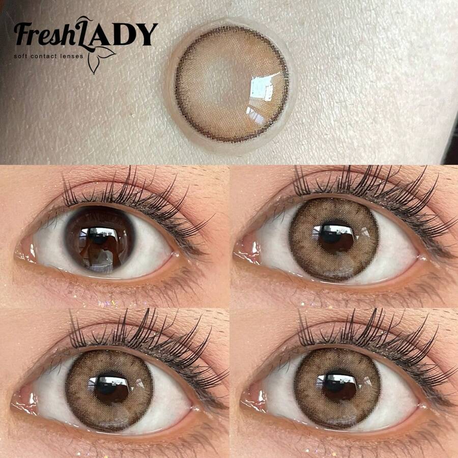 FRESH LADY Freshlady Velvet Brown 14.20mm Colored Contact Lenses 1 Year ...